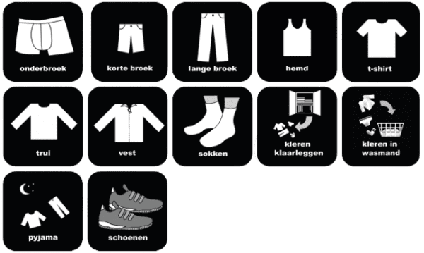 Set picto's Aankleden en uitkleden - EasyAuti