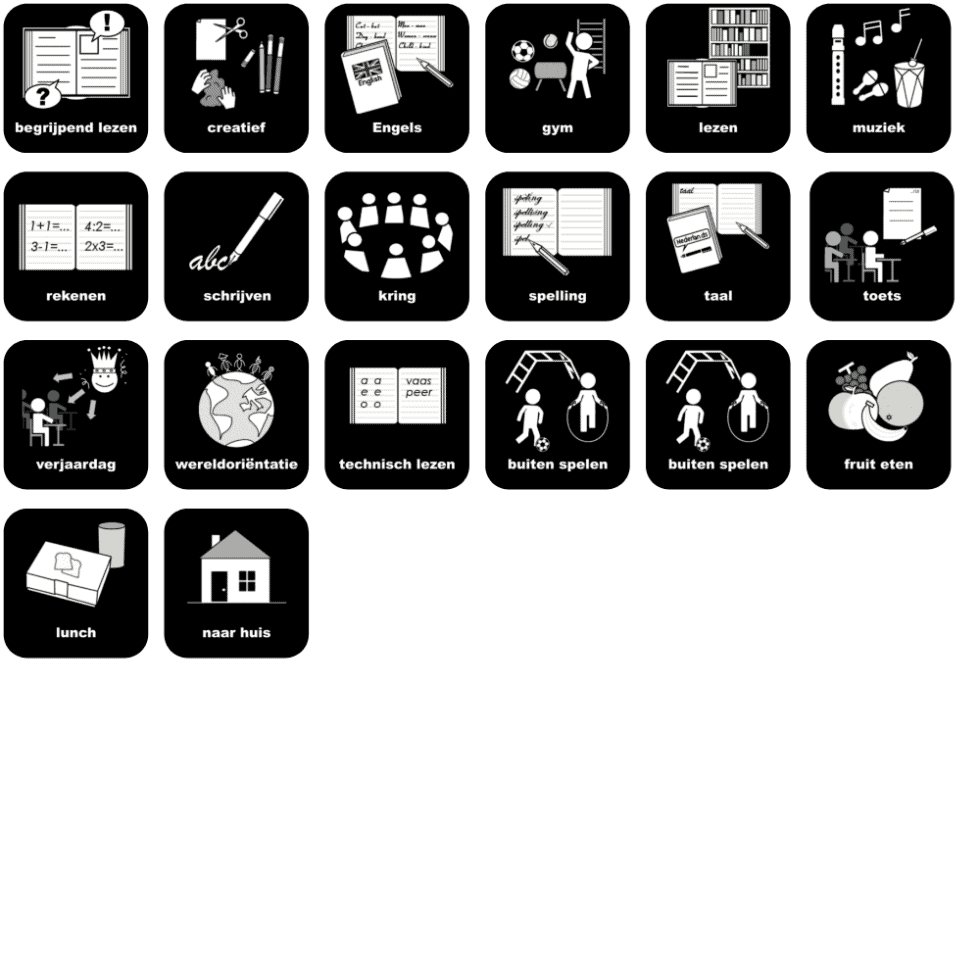 Een duidelijke dagplanning met pictogrammen in de klas
